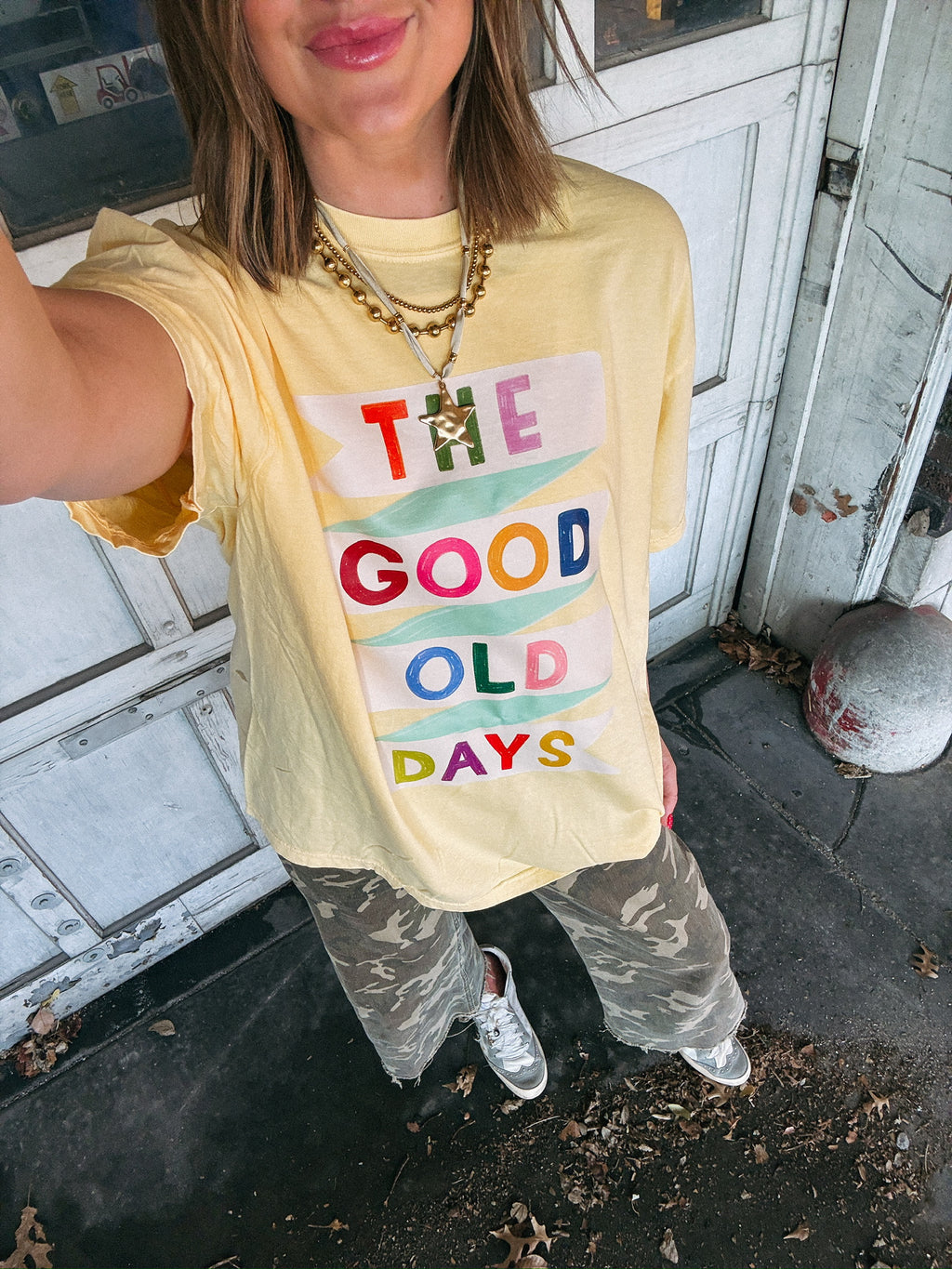 ETTA OG | good old days banner graphic tee - butter yellow – Etta & East